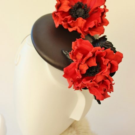 Leather hat with poppies - PresentPerfect Creations | ART FLOWERS ...