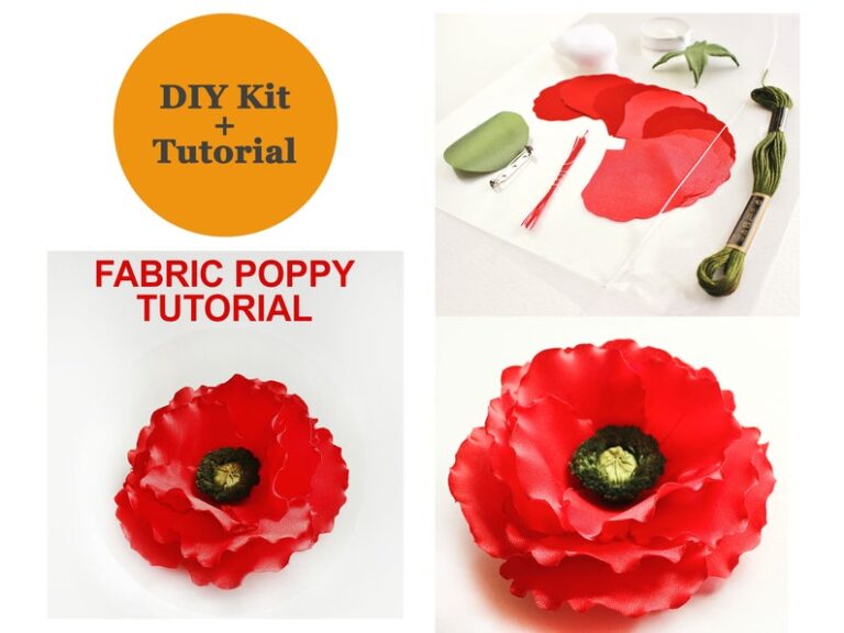 How to make a fabric poppy - PresentPerfect Creations | ART FLOWERS ...