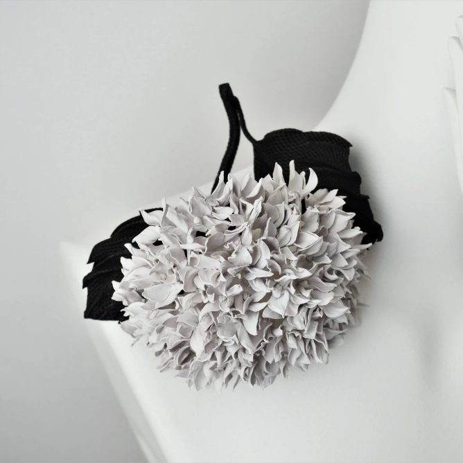 Leather hydrangea corsage - PresentPerfect Creations | ART FLOWERS ...