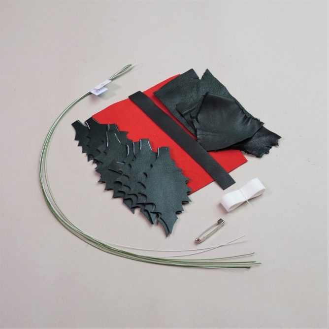 DIY Kit for making a Leather Holly Brooch - PresentPerfect Creations ...