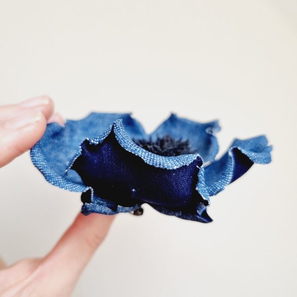 Denim wild rose brooch - PresentPerfect Creations | ART FLOWERS ...