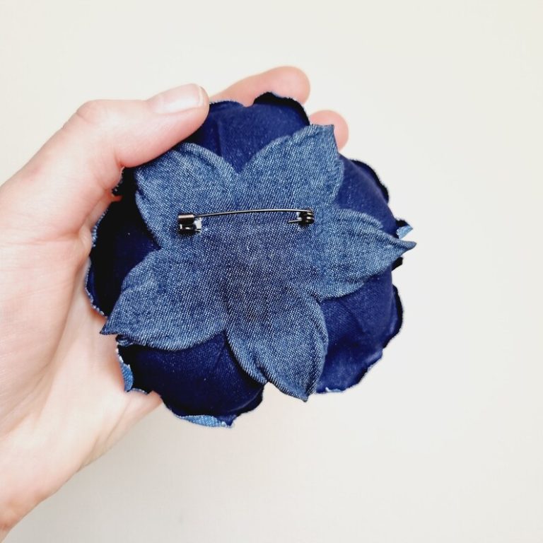 Denim wild rose brooch - PresentPerfect Creations | ART FLOWERS ...