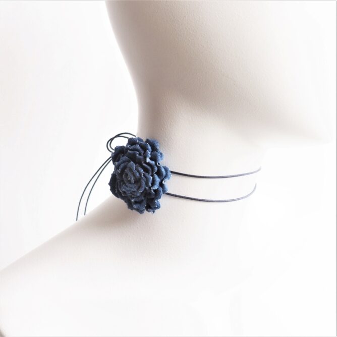 Denim rose choker - PresentPerfect Creations | ART FLOWERS ...