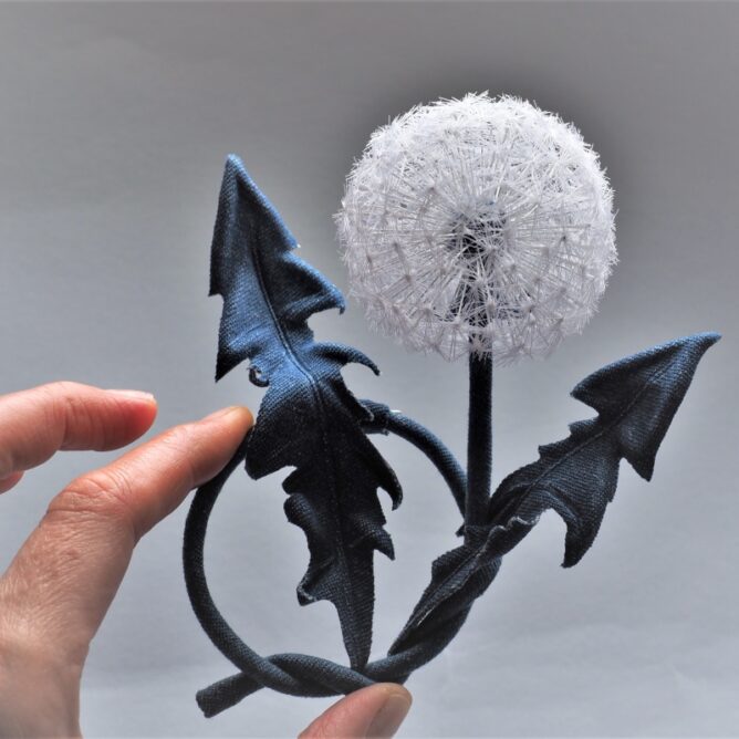 Cotton Denim Dandelion Clock Brooch - PresentPerfect Creations | ART ...