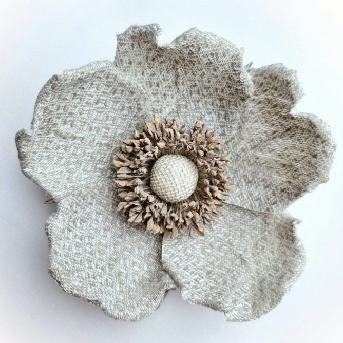Linen Wild Rose Brooch - PresentPerfect Creations | ART FLOWERS ...